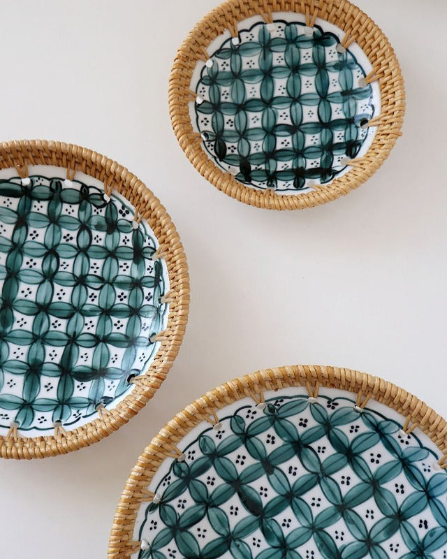 Rattan Snack Plate｜Ceramic Dishes – RavenStudioCrafts