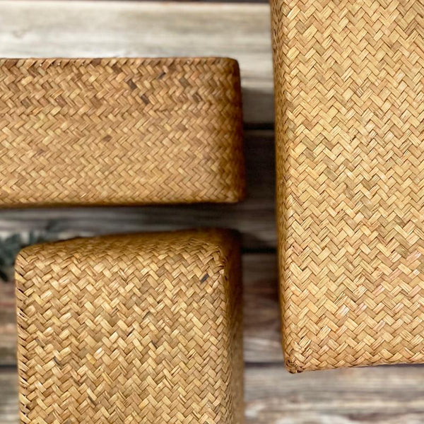 Set of 3 Seagrass Basket | Desktop Organizers – RavenStudioCrafts